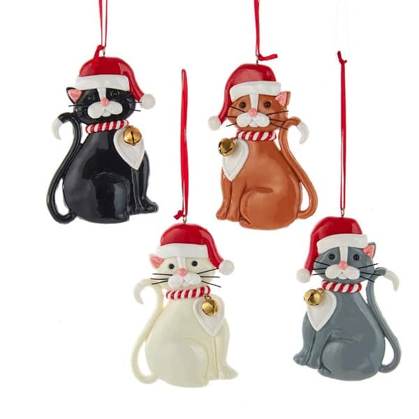 Christmas Kitty Cats with Jingle Bell Collar Christmas Holiday Ornament ...