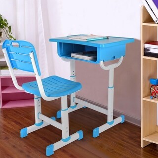 Height Adjustable Writing Table Large Storage Drawer Schoolbag Barb ...