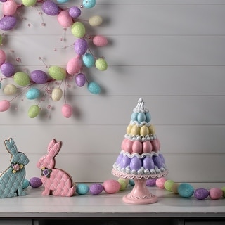 14" Resin Easter Egg Tree On Pedestal - Bed Bath & Beyond - 42575787