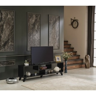 Poncik TV Stand for TVs up to 80" Open Shelving Entertainment Centre ...