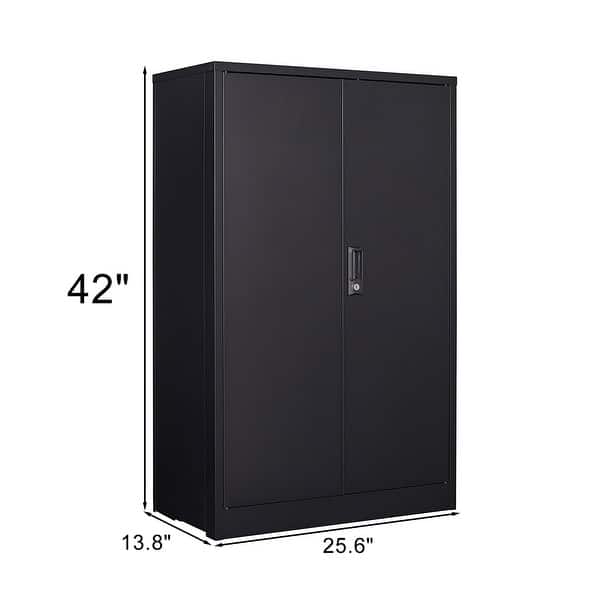 Modern Black Steel File Cabinet Storage Cabinet with 2-Doors and 3 ...