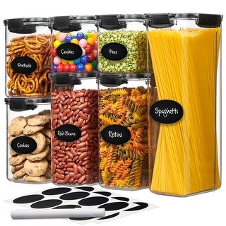 Clear Air Tight Containers 7 PC Airtight Food Storage Containers,Marker ...
