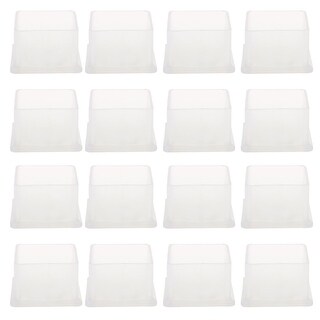 Clear PVC Table Leg Caps End Tip Feet Cover Furniture Protector 16pcs ...