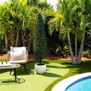 Boxwood Topiary Artificial Outdoor Potted Cone Tree - 6' - Green - Bed ...