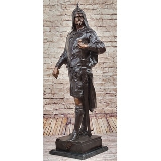 Turkish Or Arabian Man Warrior W/ Sword Bronze Statue Sculpture Figure ...