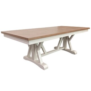 Fairview Home 88 In. Trestle Extendable Dining Table - 112W x 42D x 30H ...