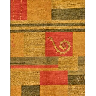 Ahgly Company Machine Washable Abstract Dark Orange Area Rugs - Bed ...