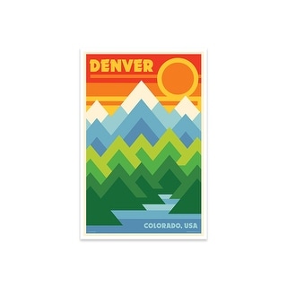 Denver Retro Travel Poster Print On Acrylic Glass by Jim Zahniser - Bed ...