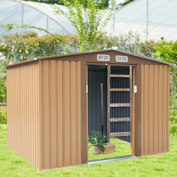 6x8 Ft Steel Mower Utility Tool Storage House Shed Lockable - Bed Bath ...
