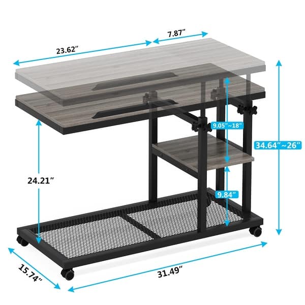 Height Adjustable C Table Mobile Couch Sofa Bedside Laptop Desk - Bed ...