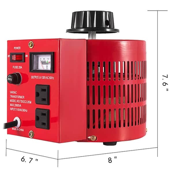 VEVOR 20Amp Variac Transformer Variable AC Voltage Regulator Metered ...