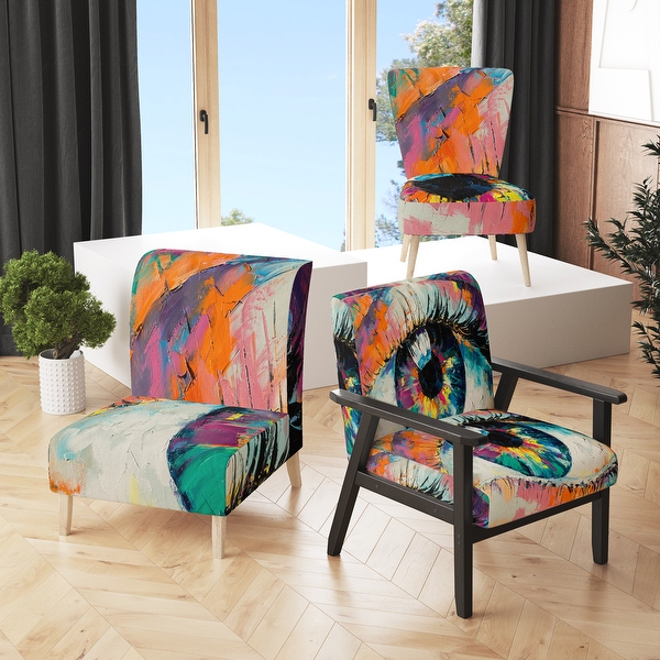 Colorful upholstered chairs store