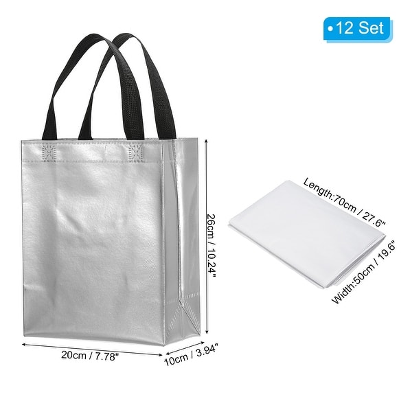 Gift Bags with Tissue, 12 Set 8" Reusable Non-Woven Gift Goodie Bags ...