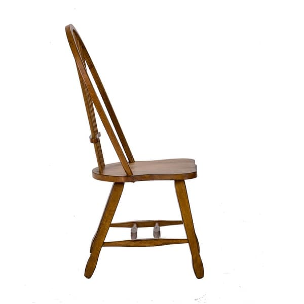 Treasures Rustic Oak 5-piece Sheaf Back Solid Top Dinette Set - Bed ...