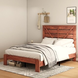 Bed Frame, Wood Platform Bed Frame,Noise Free,Large Under Bed Storage ...