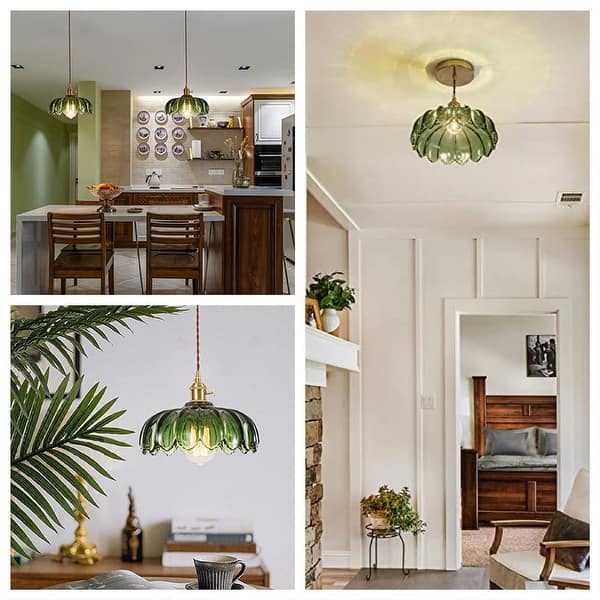 green retro ceiling light