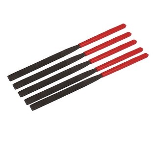 5mm x 180mm Plastic Handle Flat Files Hand Tool 5 Pcs - Bed Bath ...