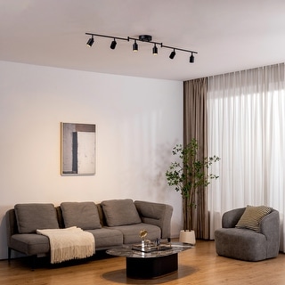 Shura 6-Light Black Integrated LED Swivel Track Light with Rotatable ...