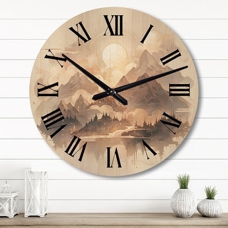 Designart "Bold Mountain Wilderness" Abstract Landscape Oversized Wood ...