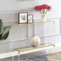 Convenience Concepts Royal Crest 2 Tier Acrylic Glass Console Table ...