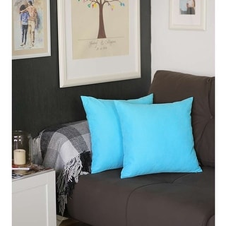 Set of 2 Turquoise Modern Square Throw Pillows - Bed Bath & Beyond ...