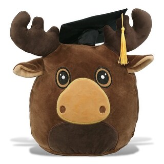 DolliBu Snug-Mooshies Moose Graduation Plush Toy with Graduation Cap ...