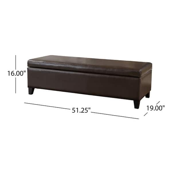 Brown Leather Storage Ottoman Bench - Bed Bath & Beyond - 39035184
