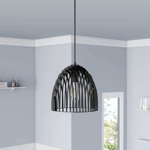 Modern 1-Light Simple Creativity Dome Metal Hollow Pendant Light for Kitchen Island - Bed Bath ...