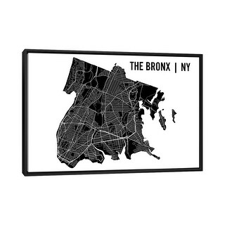 iCanvas "The Bronx Map" by Mr. City Printing Framed Canvas Print - Bed ...