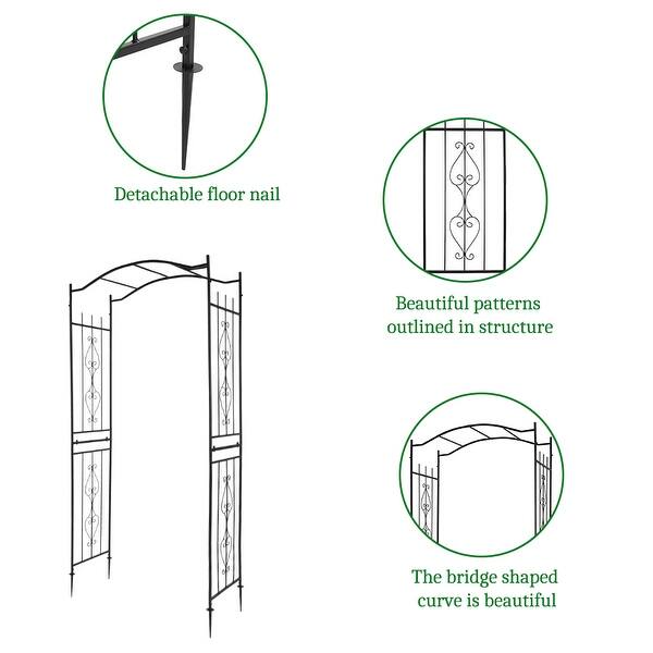Outdoor Rack Bridge Roof Wrought Iron Arches Plant Climbing Frame - Bed ...