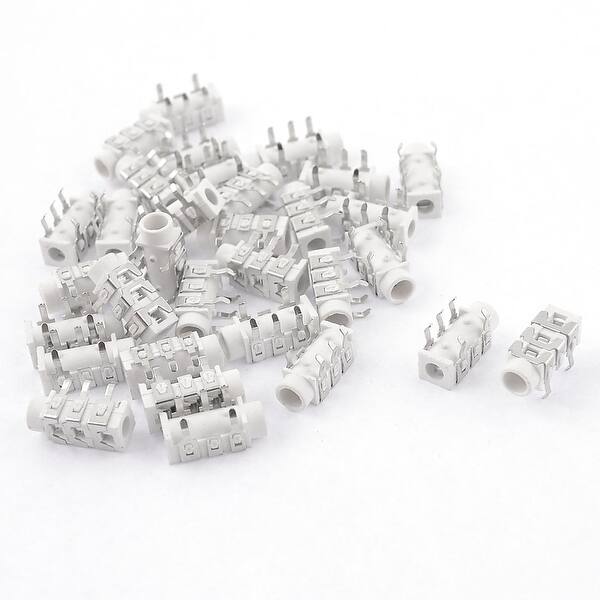 Unique Bargains 30 Pieces White Plastic PCB Mounting 3.5mm 5 Pin Female ...