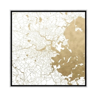 iCanvas "Boston Massachusetts City Map" by Nature Magick Framed - Bed ...