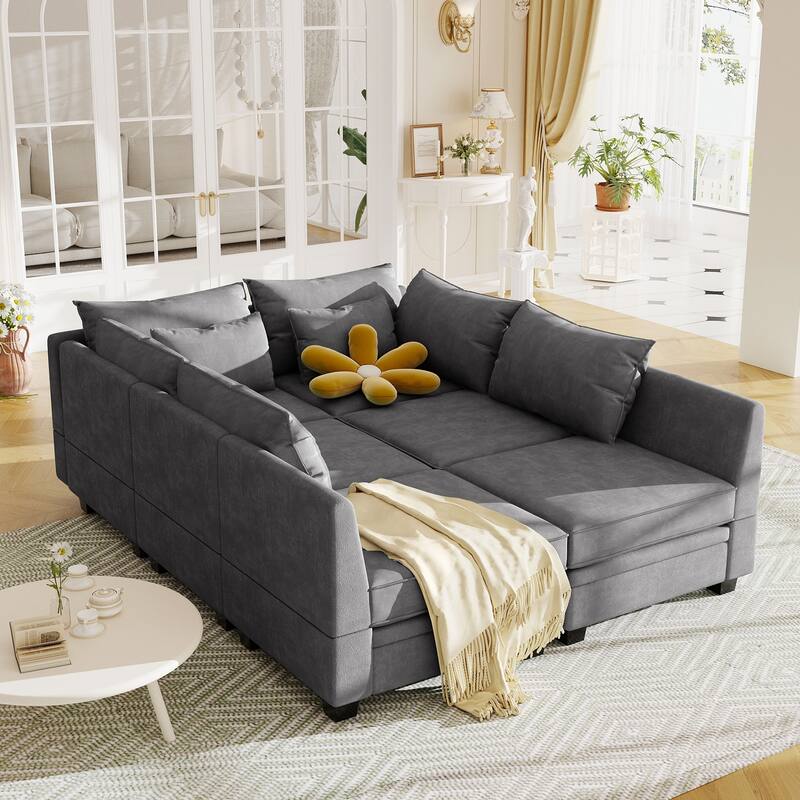 Large U-Shape Modular Sectional Sofa - Bed Bath & Beyond - 39424548