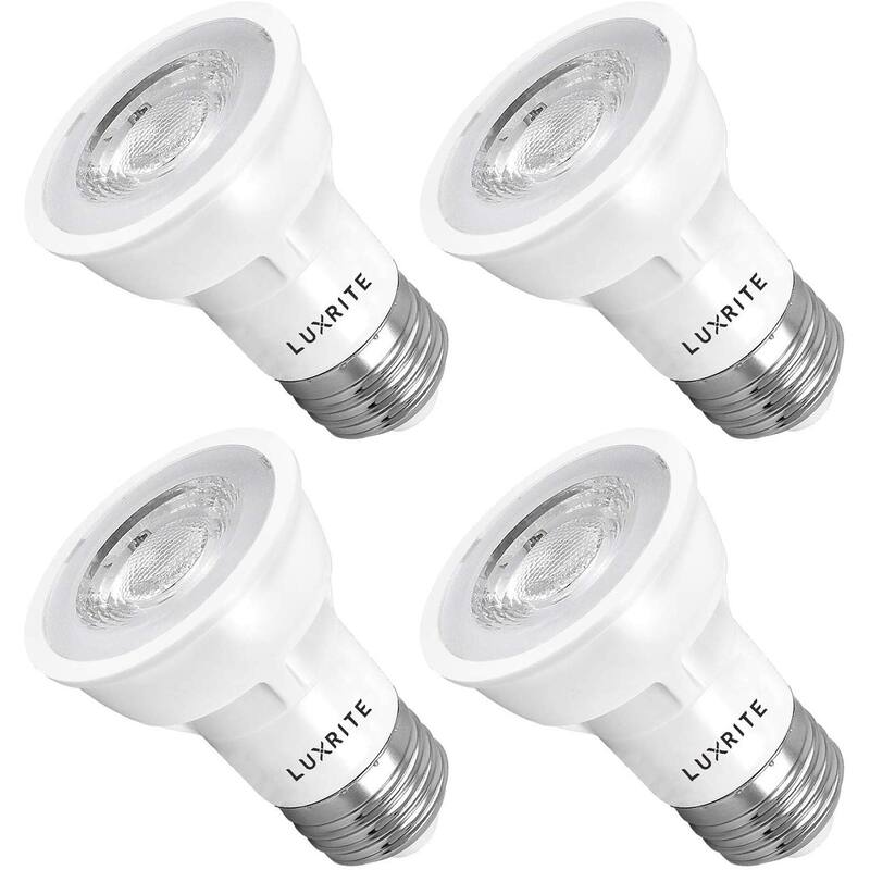 Luxrite PAR16 LED Bulb, 50W Equivalent, 450 Lumens, Dimmable, Enclosed ...
