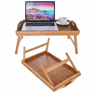 Bamboo Tray With Foot Tray Portable Multifunctional Tray - Bed Bath ...