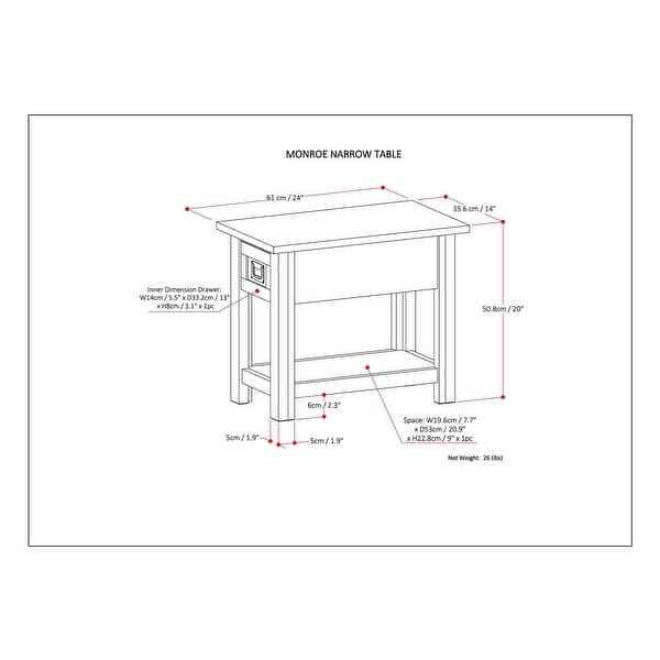 WYNDENHALL Garret SOLID ACACIA WOOD 14 inch Wide Rectangle Rustic ...