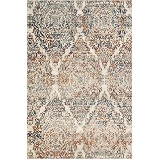 8' x 11' Ivory Brown Decorative Diamond Area Rug - 3'6" - Bed Bath ...