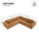 5 PC Sectional Sofa L Shape Sailing Sofa Floor Sleeper Sofa Bed Brown ...