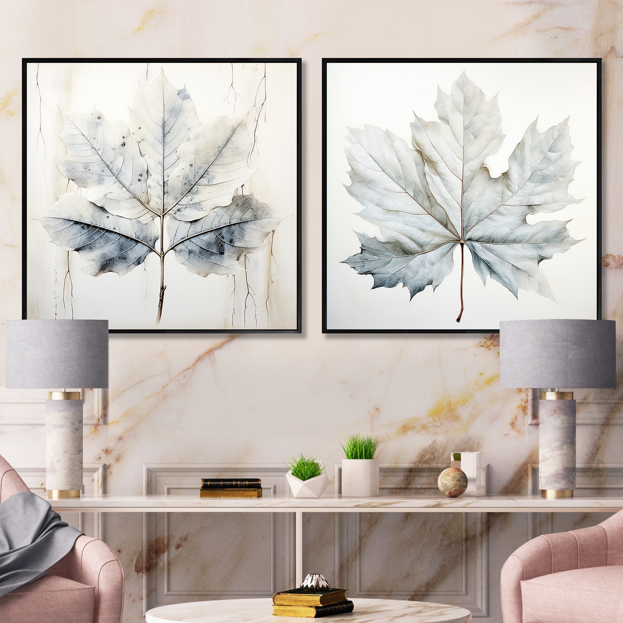 silver leaf wall decor