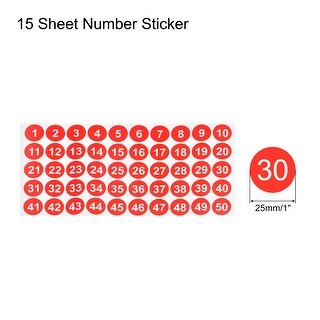 Number Stickers, 1-100 Round Number Labels Sticker 5 Colors, 50 Sheets - 5 Colors - Bed Bath ...