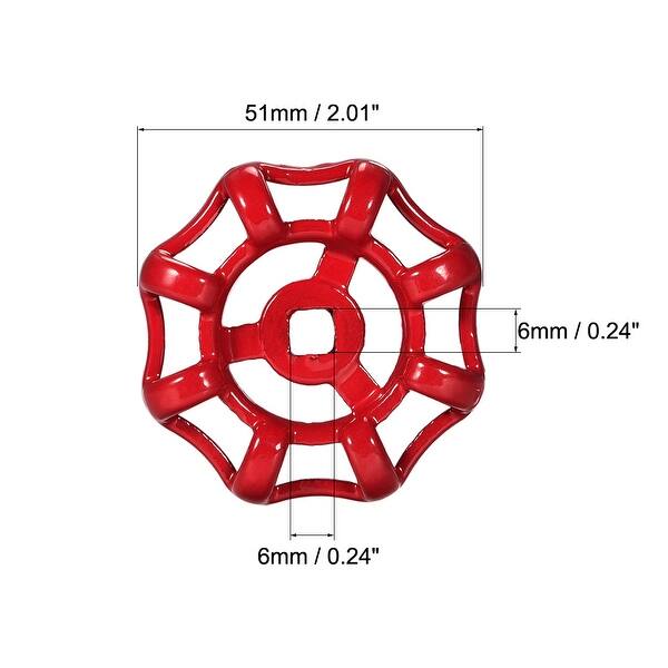 Round Wheel Handle, Square Broach 6x6mm, Wheel OD 51mm Paint Cast Steel ...