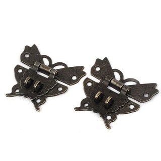 Wooden Box Suitcase Butterfly Shape Retro Style Lock Latch Clasp ...
