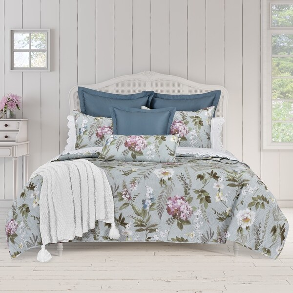 Stone Cottage Willow Way Ticking Stripe Cotton Navy Quilt Set On Sale