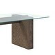 Lan 80 Inch Dining Table, Glass Top, Wood Double Pedestal, 6 Seater ...