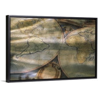 "Old world map" Black Float Frame Canvas Art - Bed Bath & Beyond - 25502987