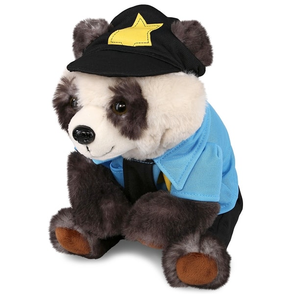 DolliBu Squat Panda Police Officer Plush Toy with Cute Cop Uniform - 7 ...
