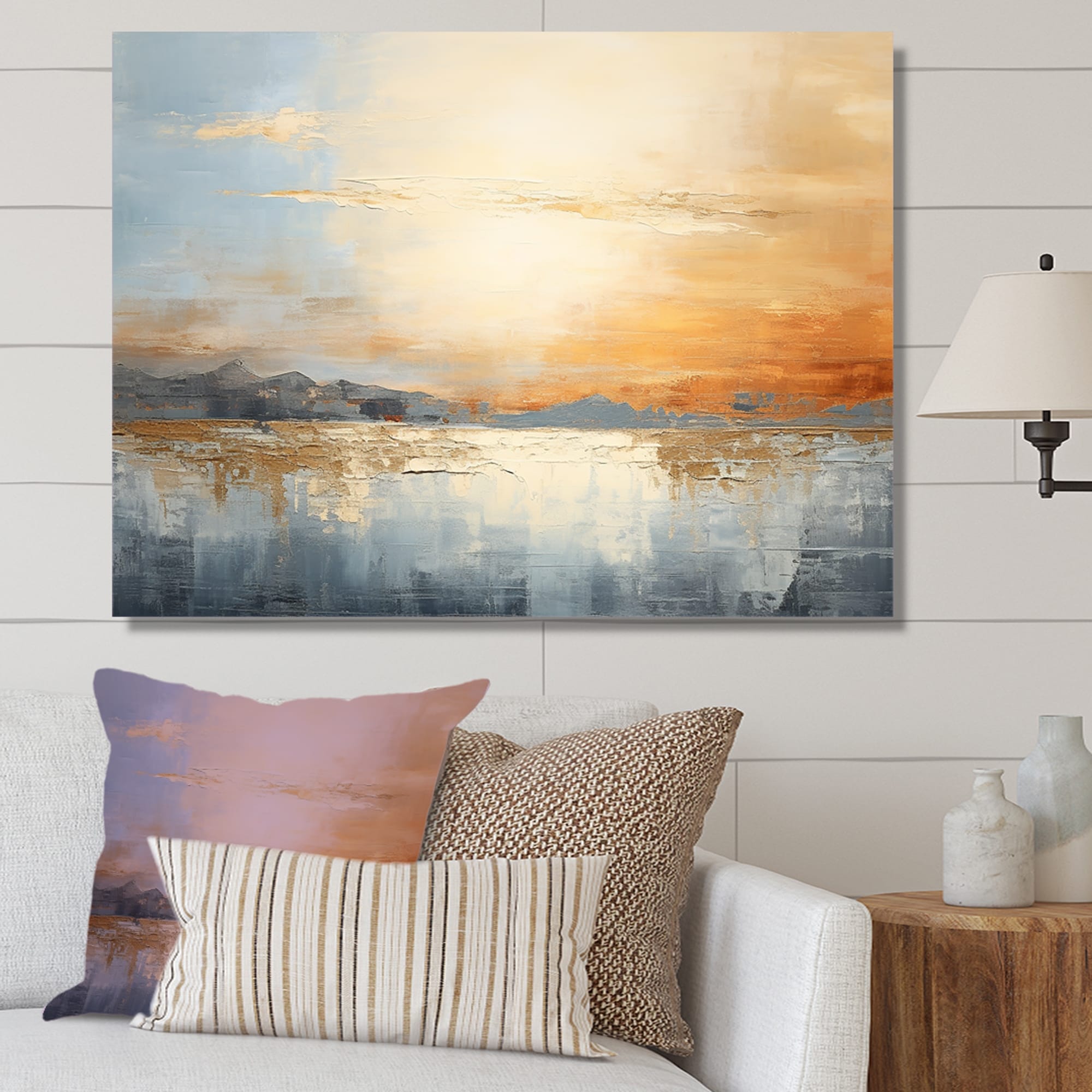 Designart "Black And Gold Sunset Reverie" Sunrisesunset Wall Art - Bed ...