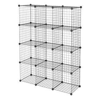 12-Cube Organizer Cube Storage Shelves Wire Cube Storage Metal Grid ...