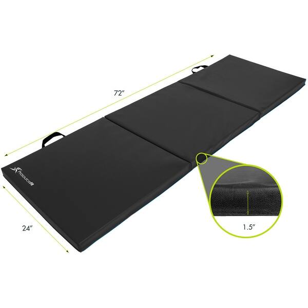 Prosource Fit Tri-Fold Folding Thick Exercise Mat 6'x2' with Handles ...