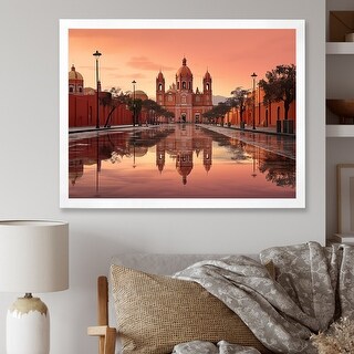 Designart "Zocalo Mexico Landscape I" Mexican Art Framed Wall Art ...